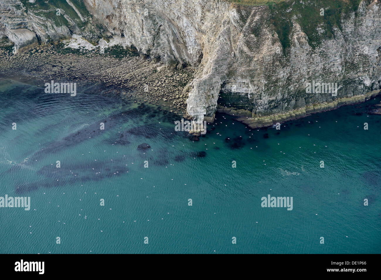 Aerial photograph of Sea and cliffs on the North Yorkshire Coast Stock ...
