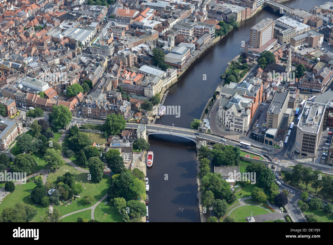 Aerial photograph of the River Great Ouse through York Stock Photo - Alamy