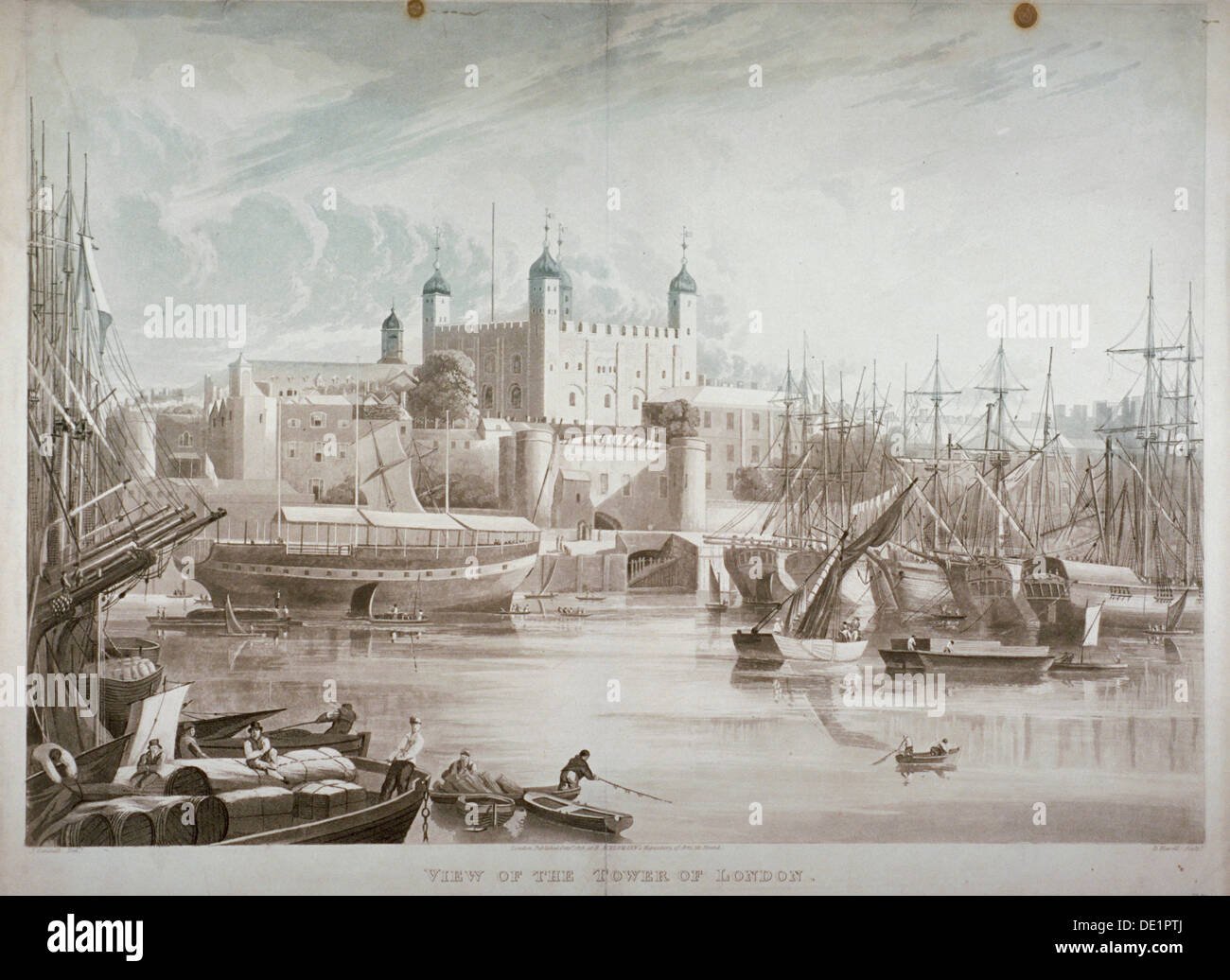 Tower of London, 1819. Artist: Daniel Havell Stock Photo - Alamy