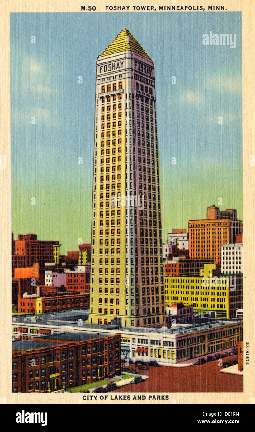 Foshay Tower, Minneapolis, Minnesota, USA, 1935. Artist: Unknown Stock ...