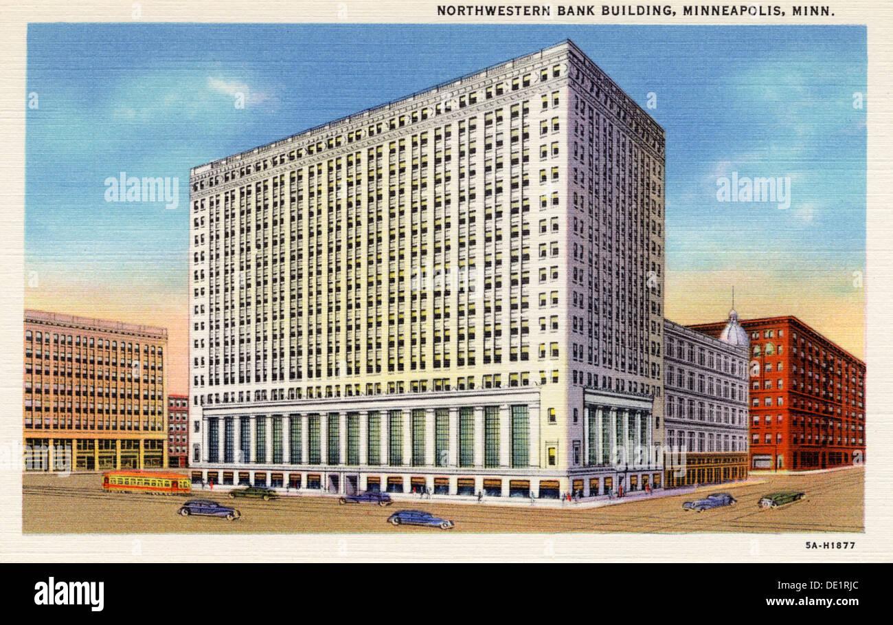 Northwestern Bank Building, Minneapolis, Minnesota, USA, 1935. Artist ...
