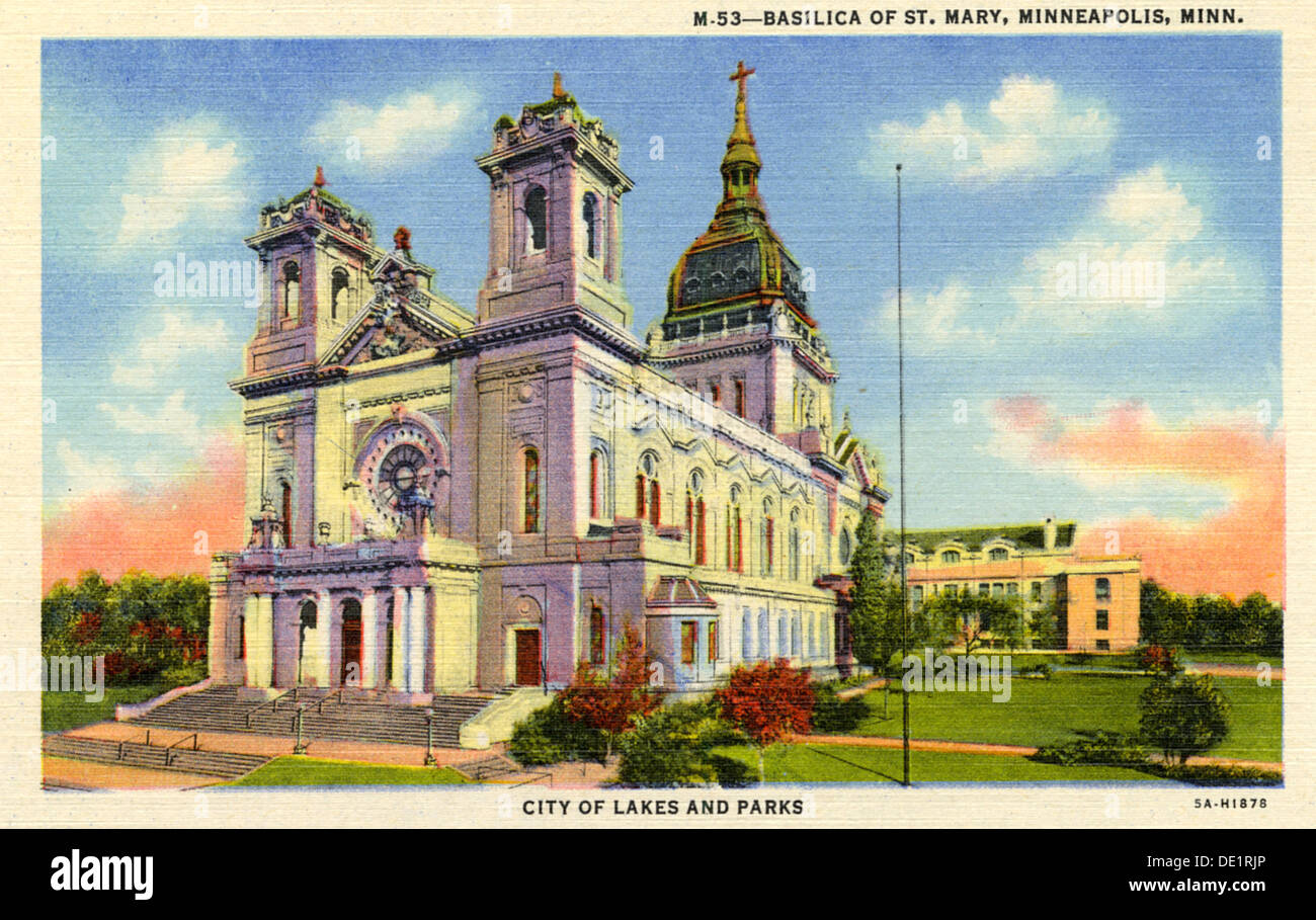 Basilica of St Mary, Minneapolis, Minnesota, USA, 1935. Artist: Unknown ...