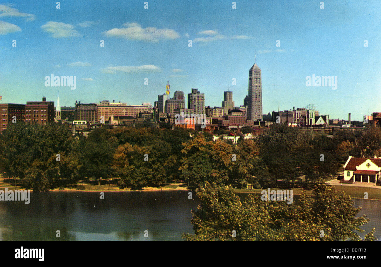 City skyline, Minneapolis, Minnesota, USA, 1949. Artist: Unknown Stock ...