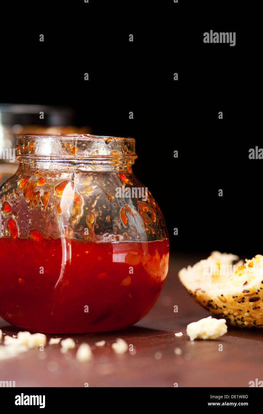 Still life food image of Red pepper and chilli relish Stock Photo - Alamy