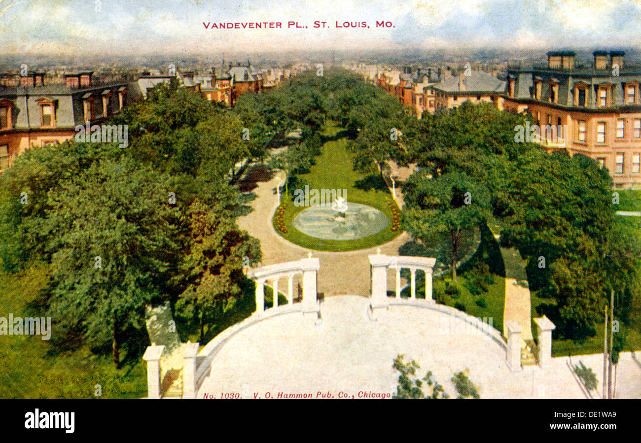 Vandeventer Place, St Louis, Missouri, USA, 1912. Artist: Unknown Stock ...