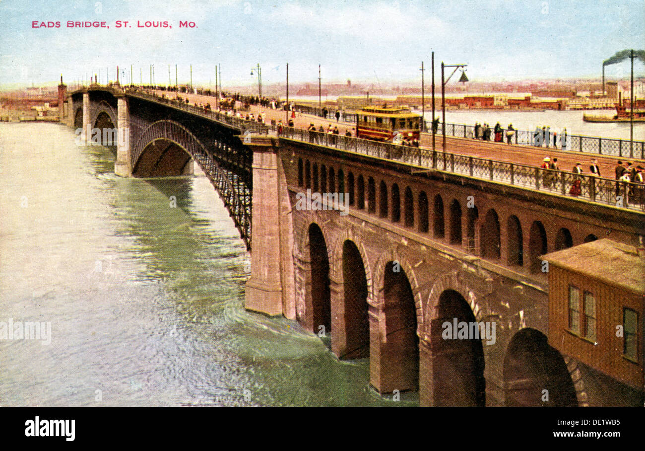 Eads Bridge, St Louis, Missouri, USA, 1910. Artist: Unknown Stock Photo ...