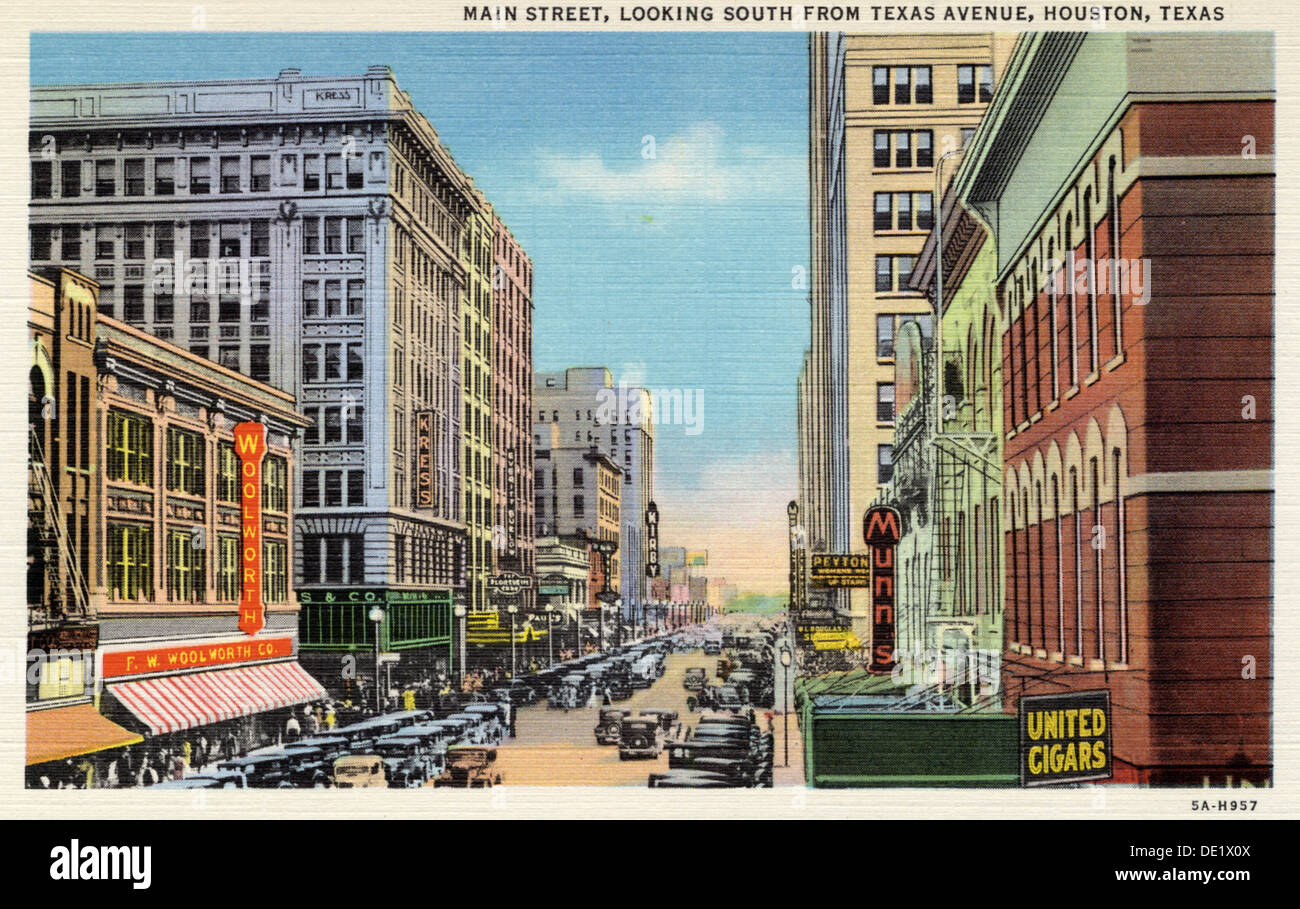 Main Street, Houston, Texas, USA, 1935. Artist: Unknown Stock Photo - Alamy