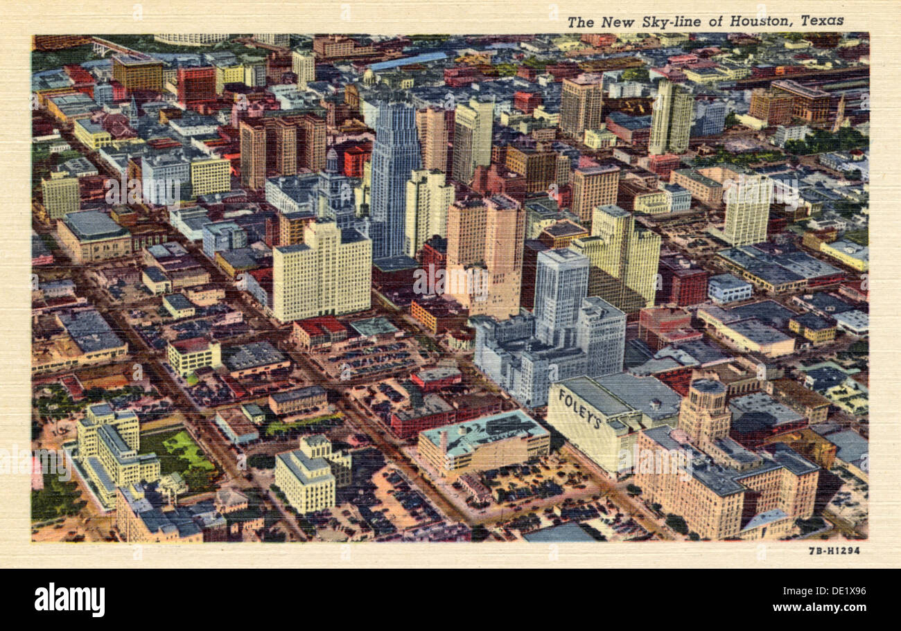 'Skyline of Houston, Texas, USA, 1947. Artist: Unknown Stock Photo - Alamy