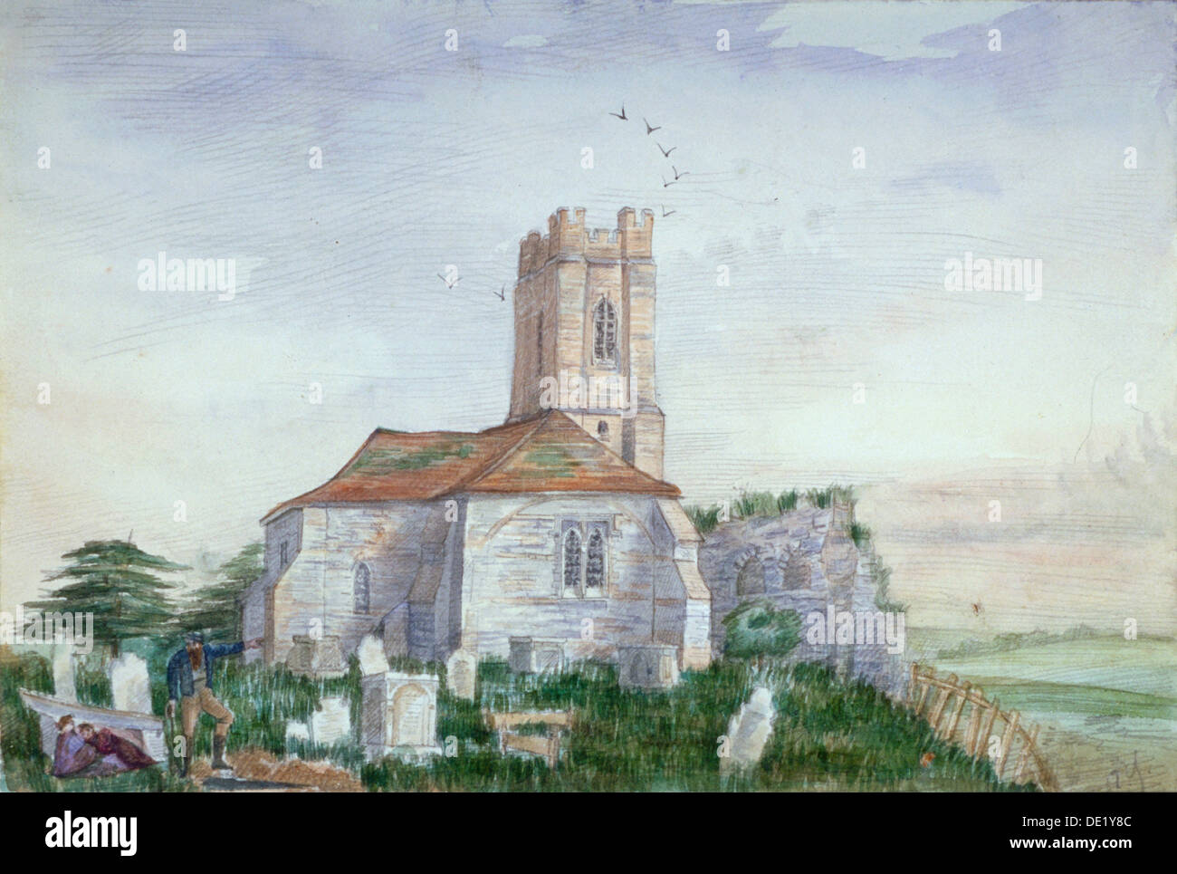 Church of St Nicholas, Plumstead, Kent, c1800(?). Artist: AY Stock ...