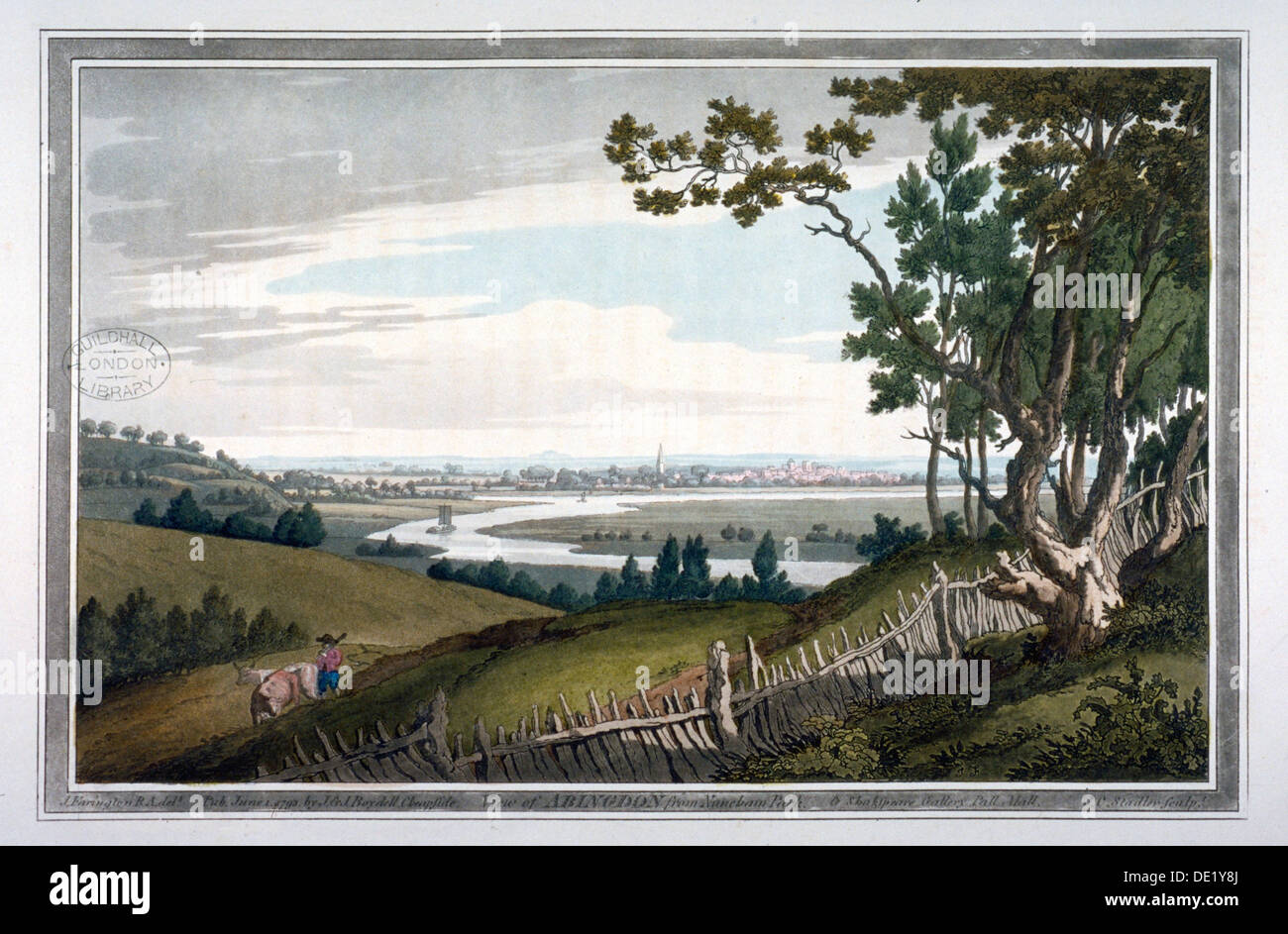 View of Abingdon from Nuneham Park, Berkshire, 1793. Artist: Joseph ...