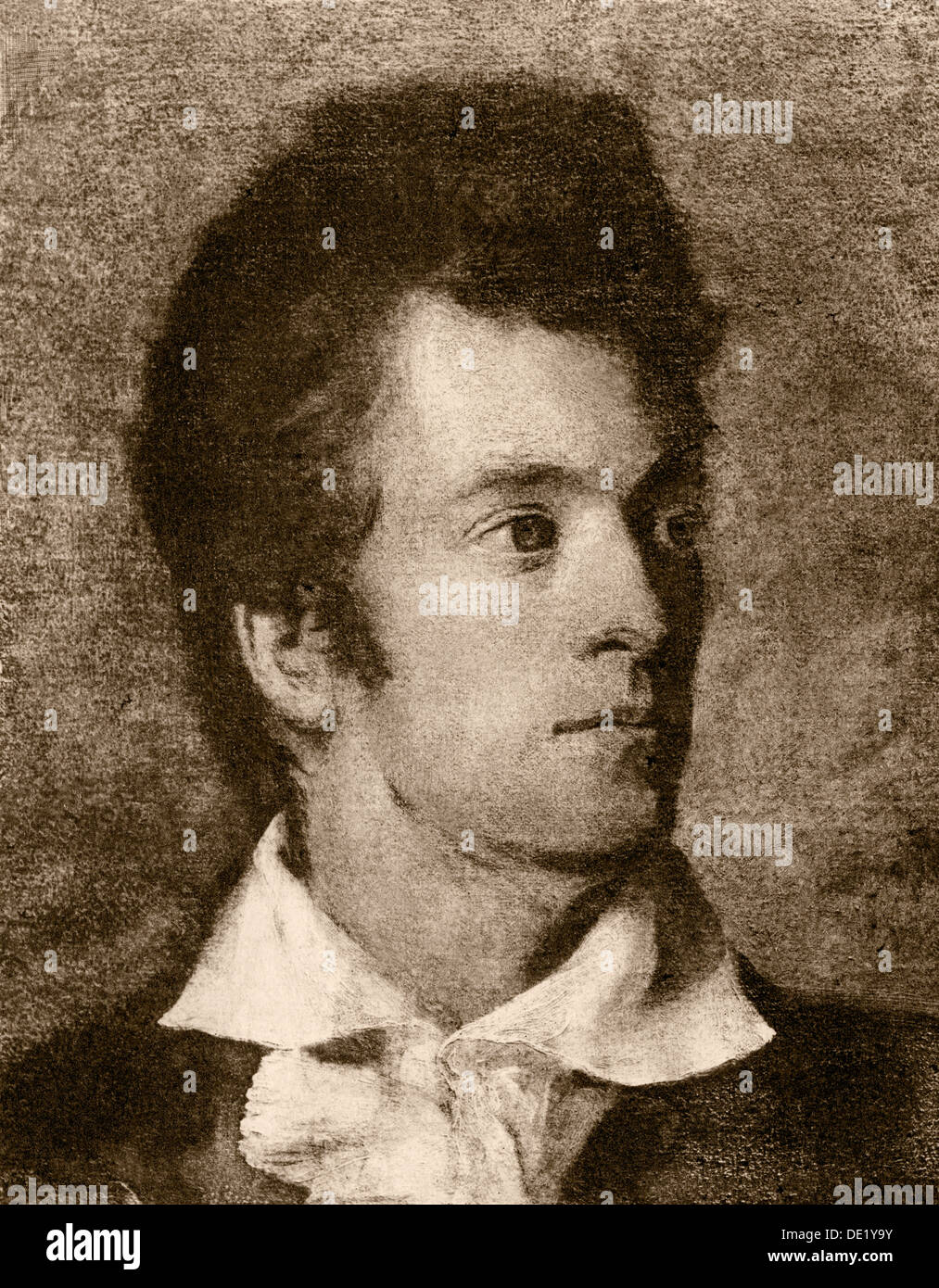 Artist George Catlin. Etching Stock Photo - Alamy