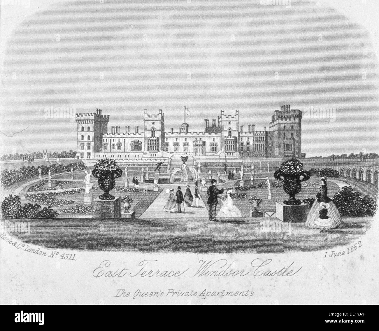 East terrace of Windsor Castle, Berkshire, 1862. Artist: Anon Stock ...