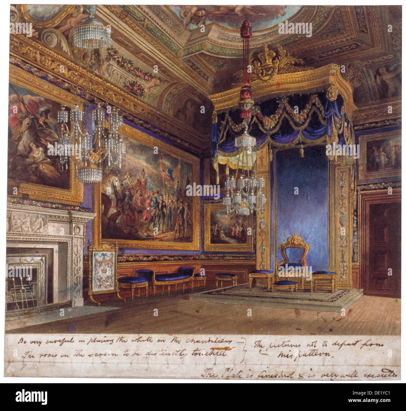 Interior view of the King's Audience Chamber in Windsor Castle ...