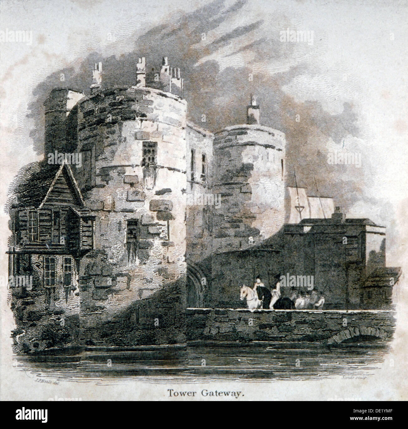 South view of the Tower of London with figures on horseback, c1810 ...