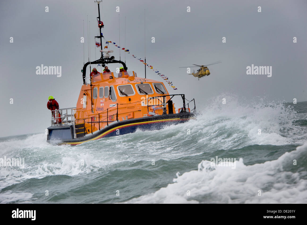 The RNLI Tamar-class lifeboat Mollie Hunt off Appledore on the North ...