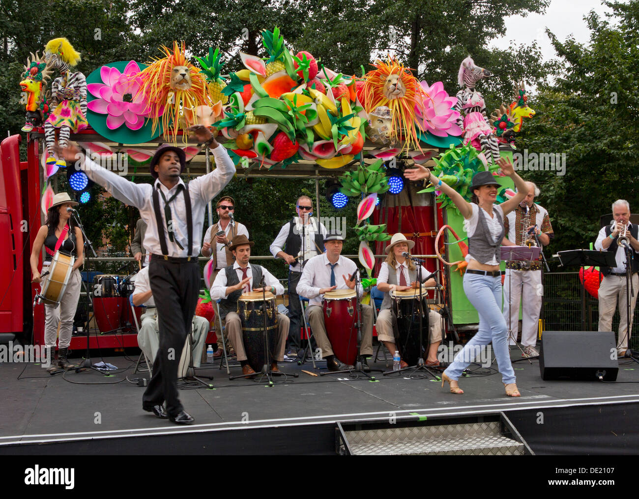 Salsa band playing at the London Thames festival 2013 Stock Photo - Alamy