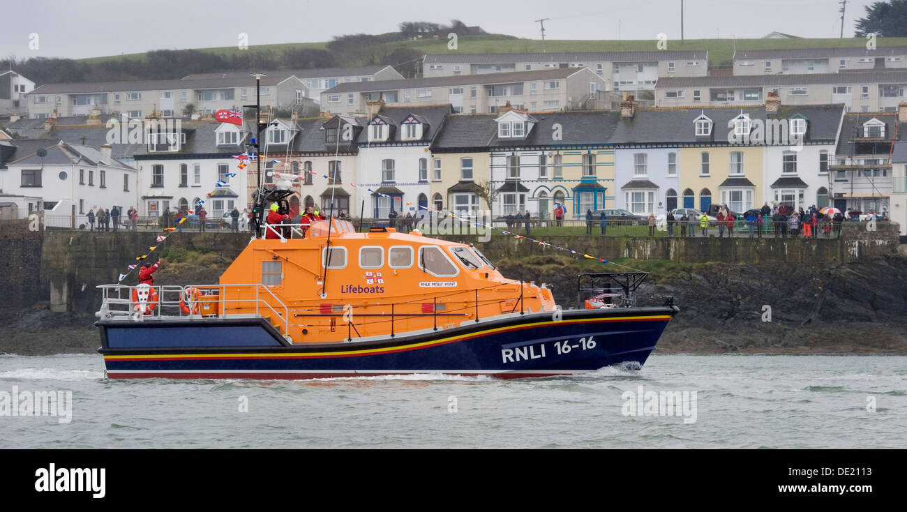 The RNLI Tamar-class lifeboat Mollie Hunt off Appledore on the North ...