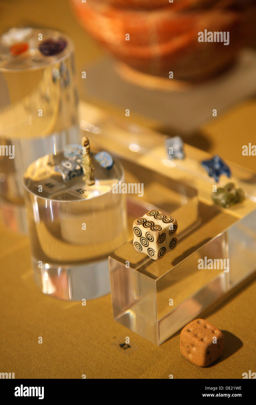 Ancient dice at the archaeological museum of Pythagorion, Samos island ...