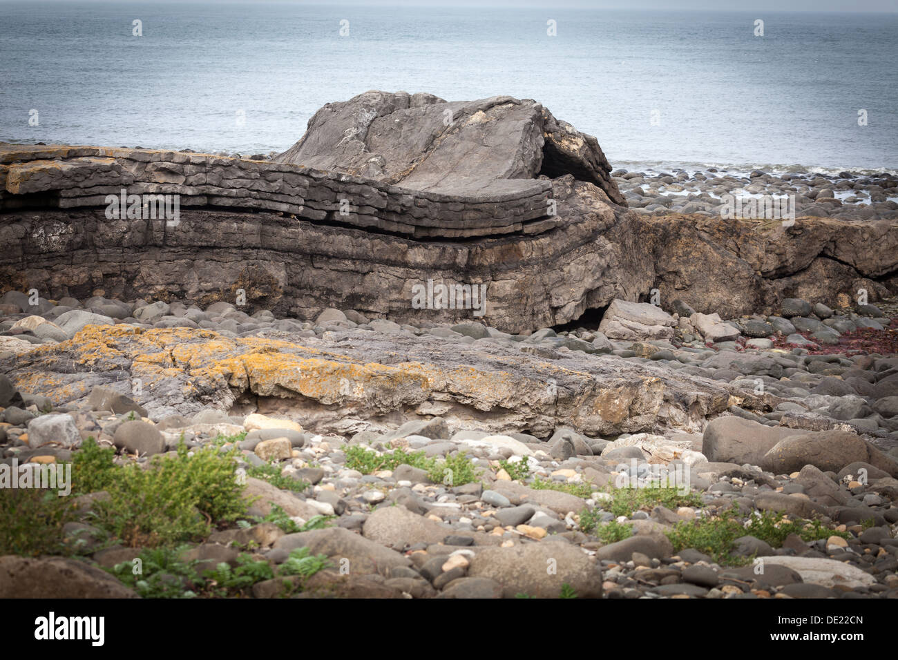 Geological folding rock northumberland england hi-res stock photography ...