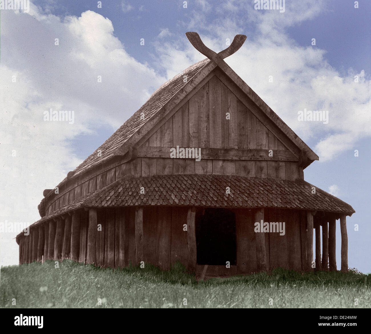 Reconstruction of the norse settlement hi-res stock photography and ...