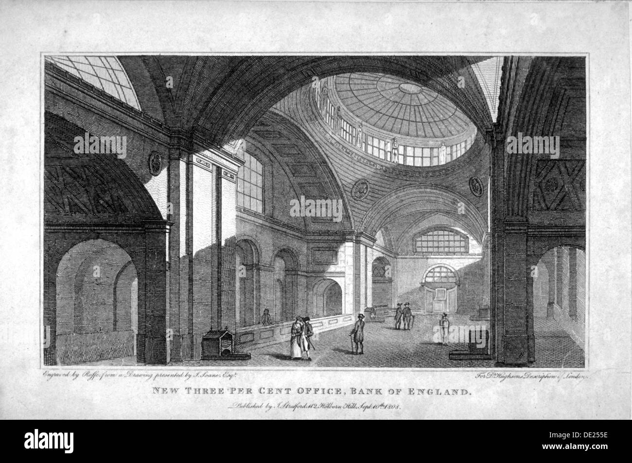 The New Three Percent Office at the Bank of England, City of London ...