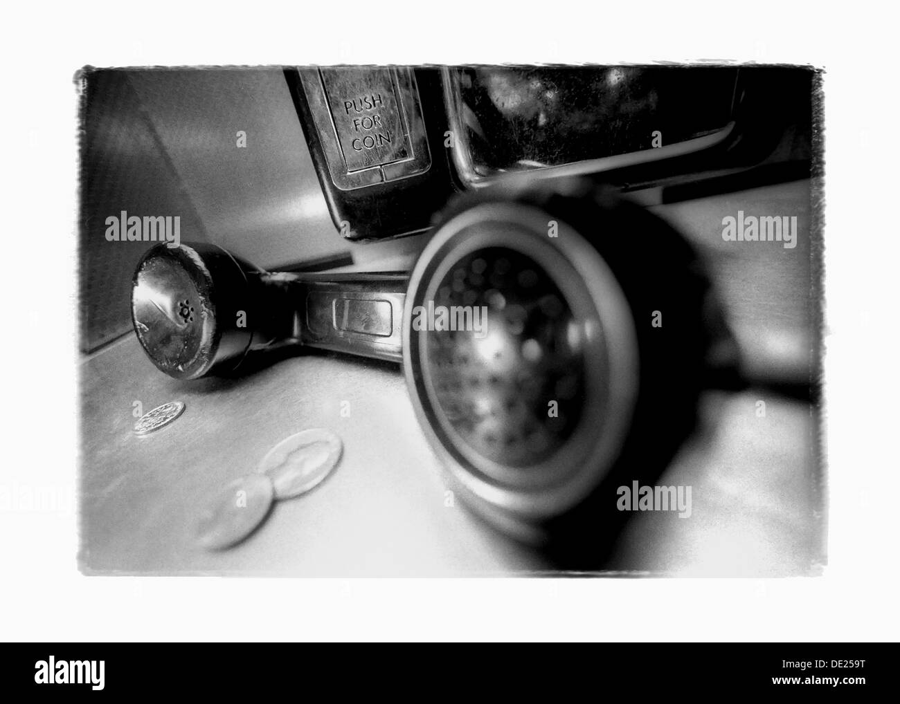 Inside phone booth Black and White Stock Photos & Images - Alamy