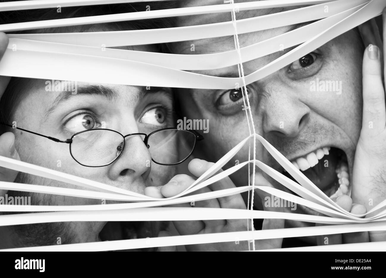 Man 30s Scared Black and White Stock Photos & Images - Alamy