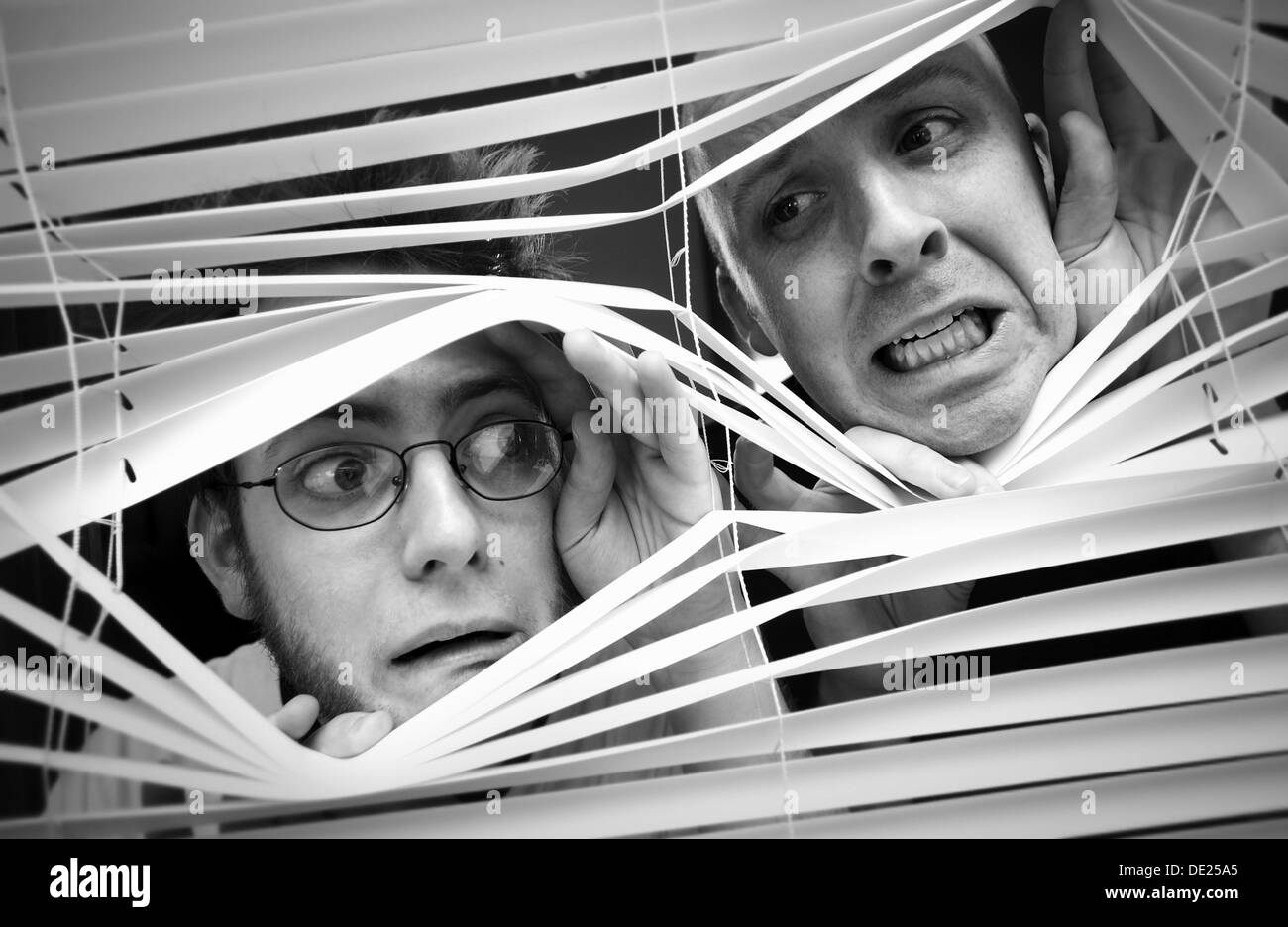 Man 30s Scared Black and White Stock Photos & Images - Alamy