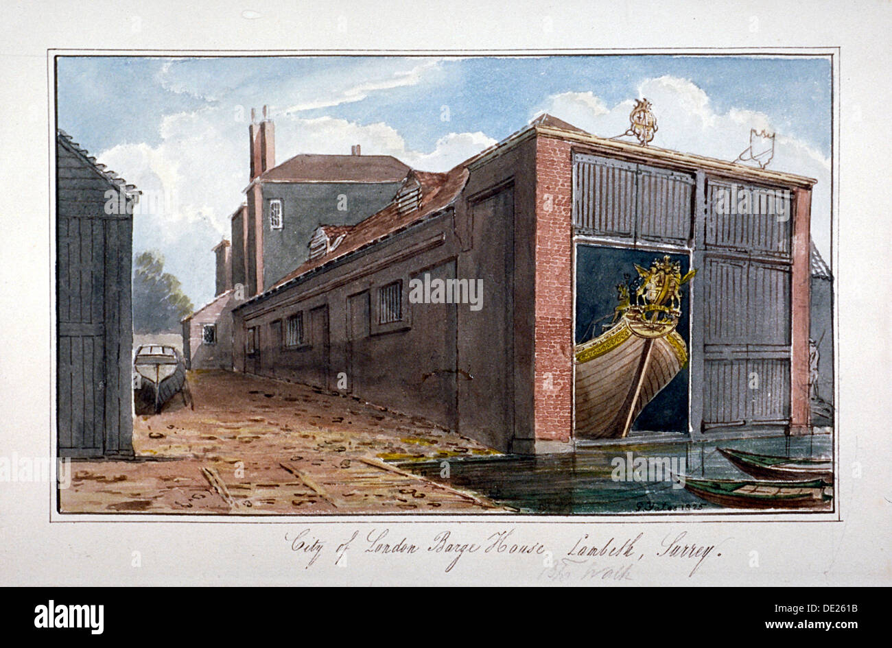City of London Barge House, Bishop's Walk, Lambeth, London, 1825 ...