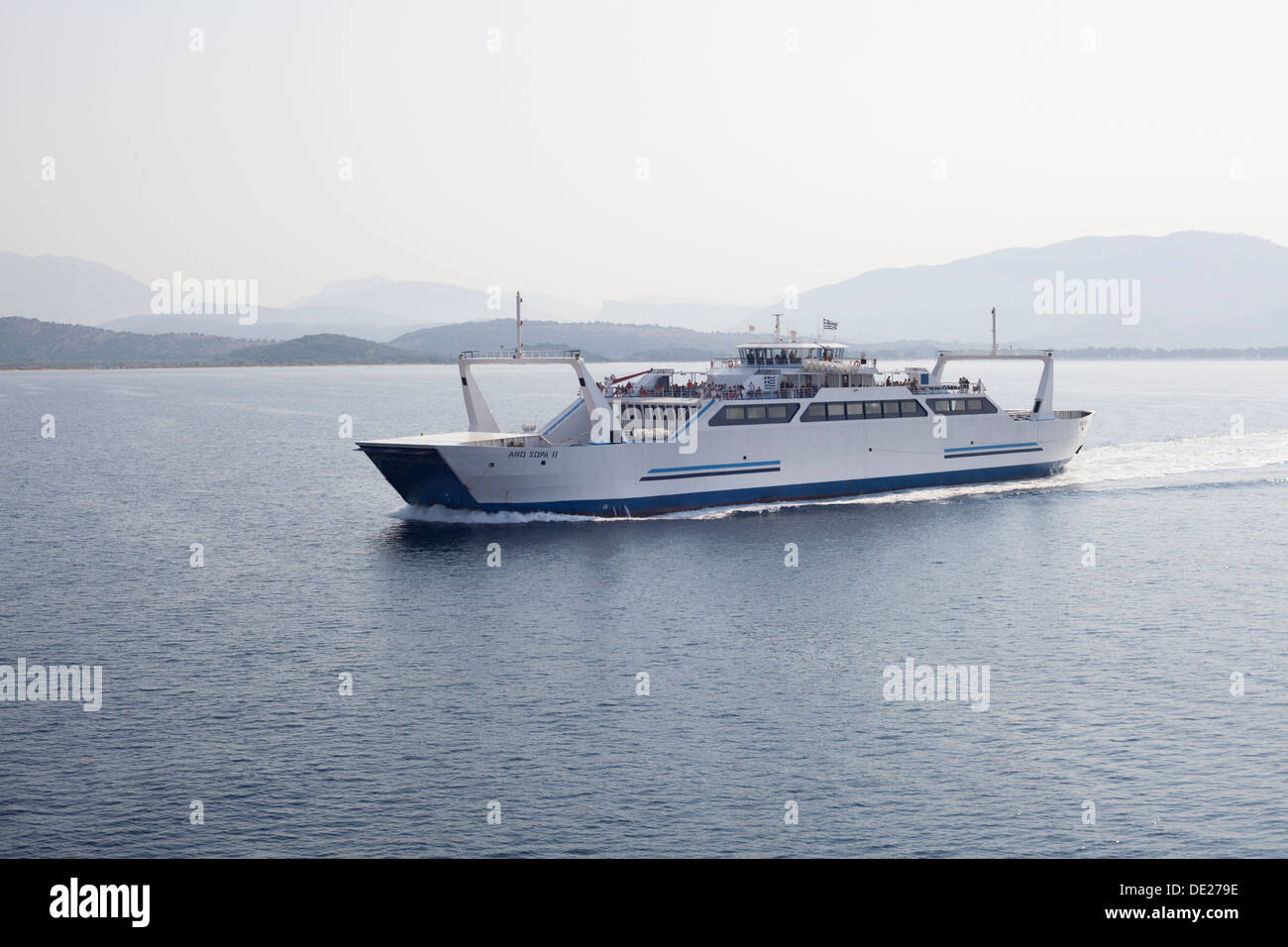Ferry crossing from Igoumenitsa to Corfu, Greece Stock Photo - Alamy