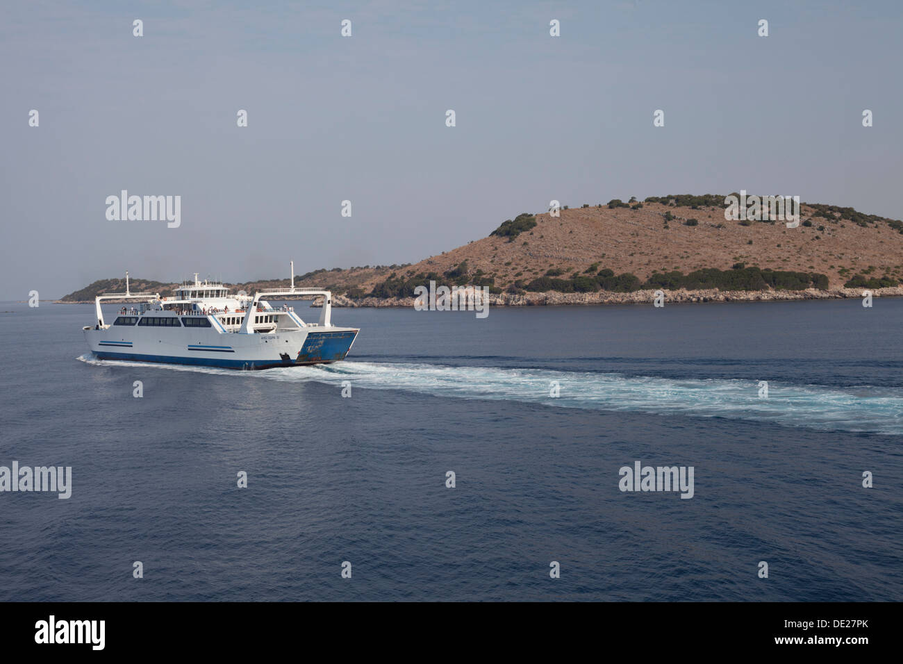 Ferry crossing from Igoumenitsa to Corfu, Greece Stock Photo - Alamy