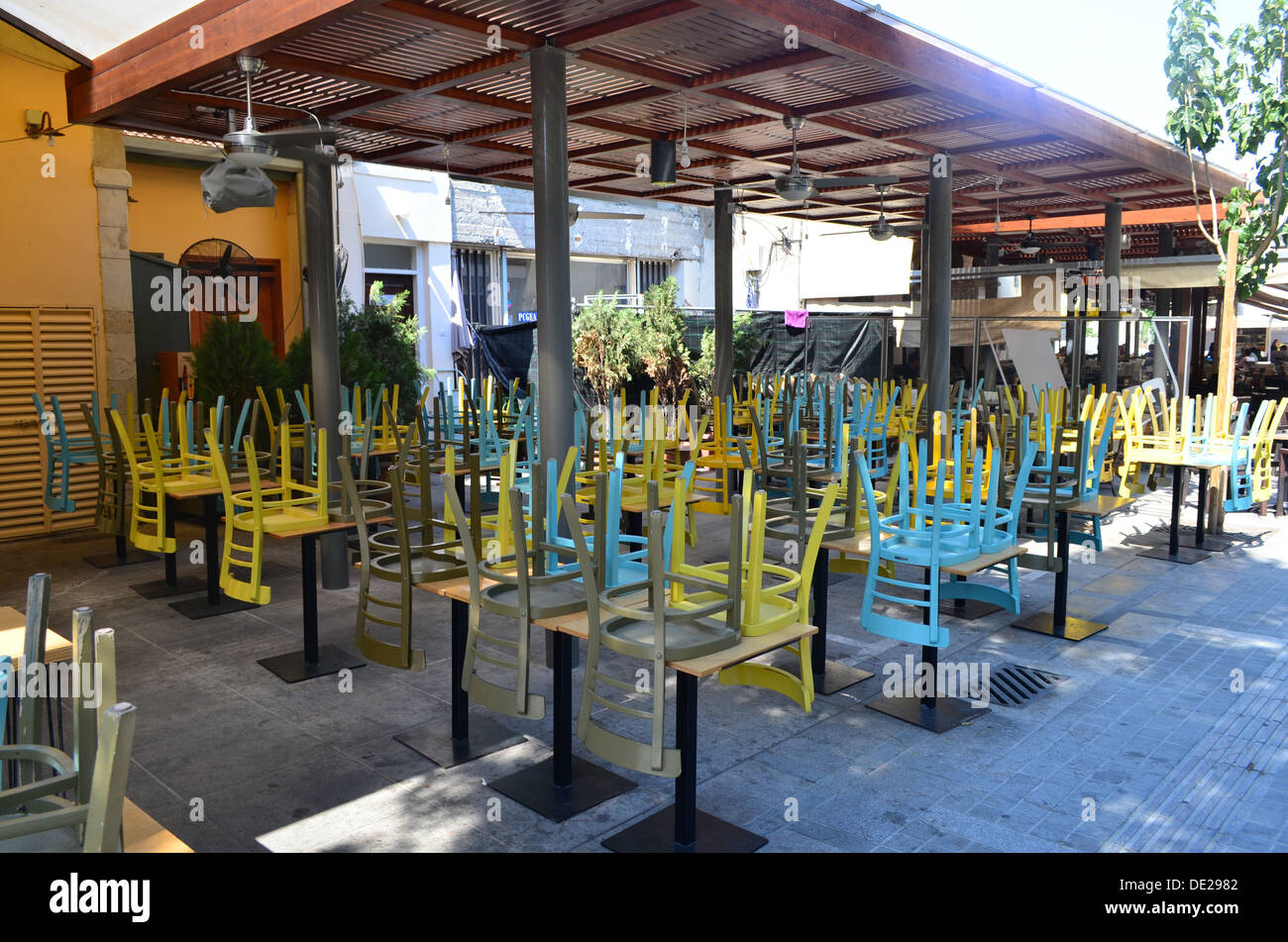 Some cafe in Limassol Stock Photo - Alamy