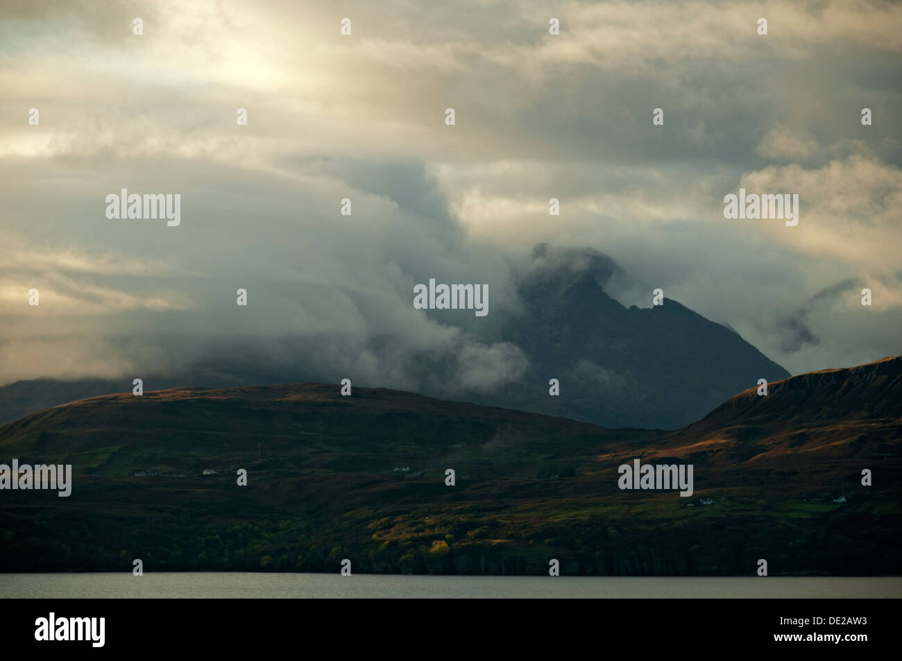 The Cuillin hills over Loch Eishort, from Sgurr Breac (249m), above ...