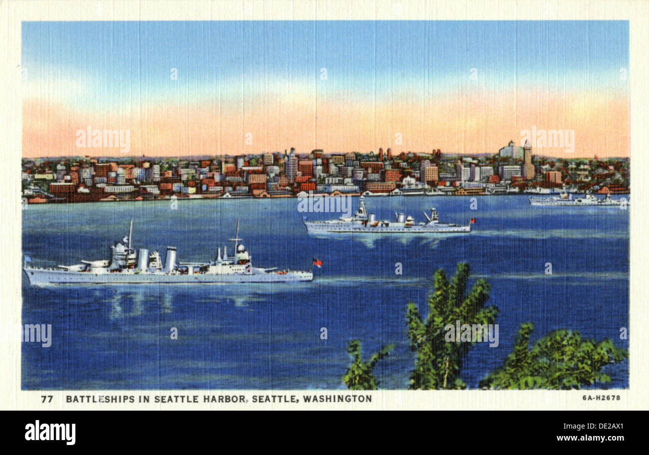 US Navy warships in Seattle harbour, Seattle, Washington, USA, 1936 ...