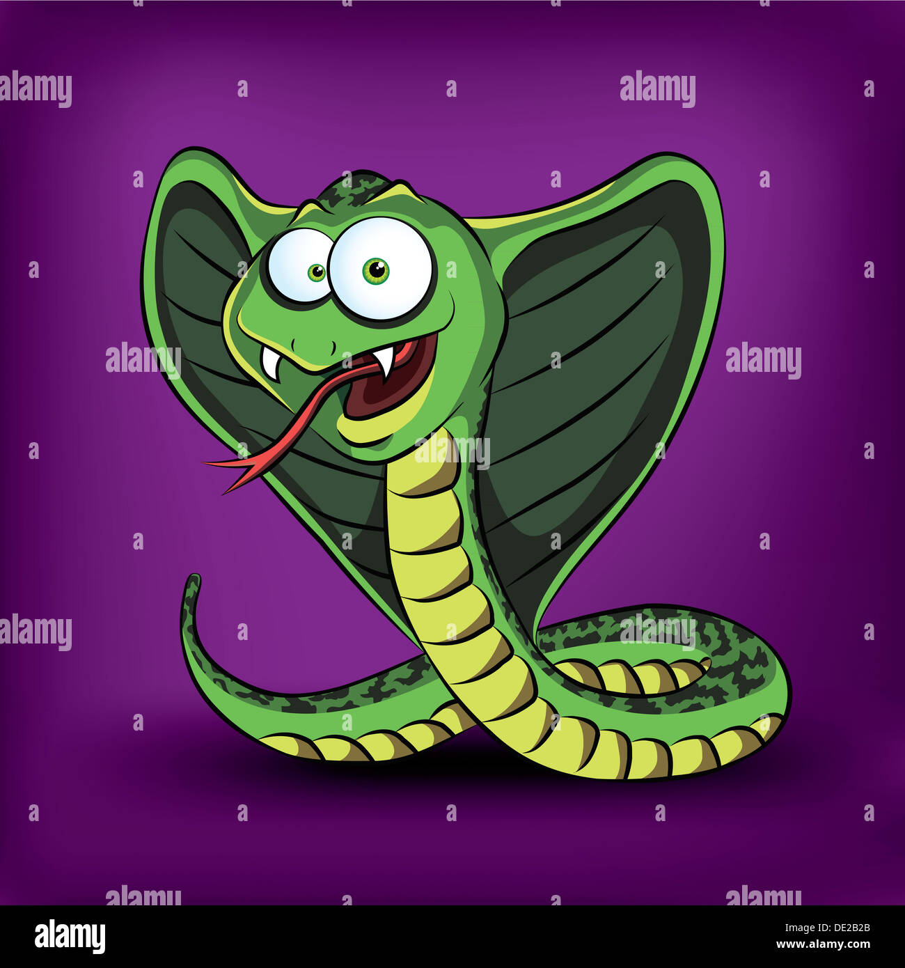 Funny cartoon cobra. Vector illustration Stock Photo - Alamy