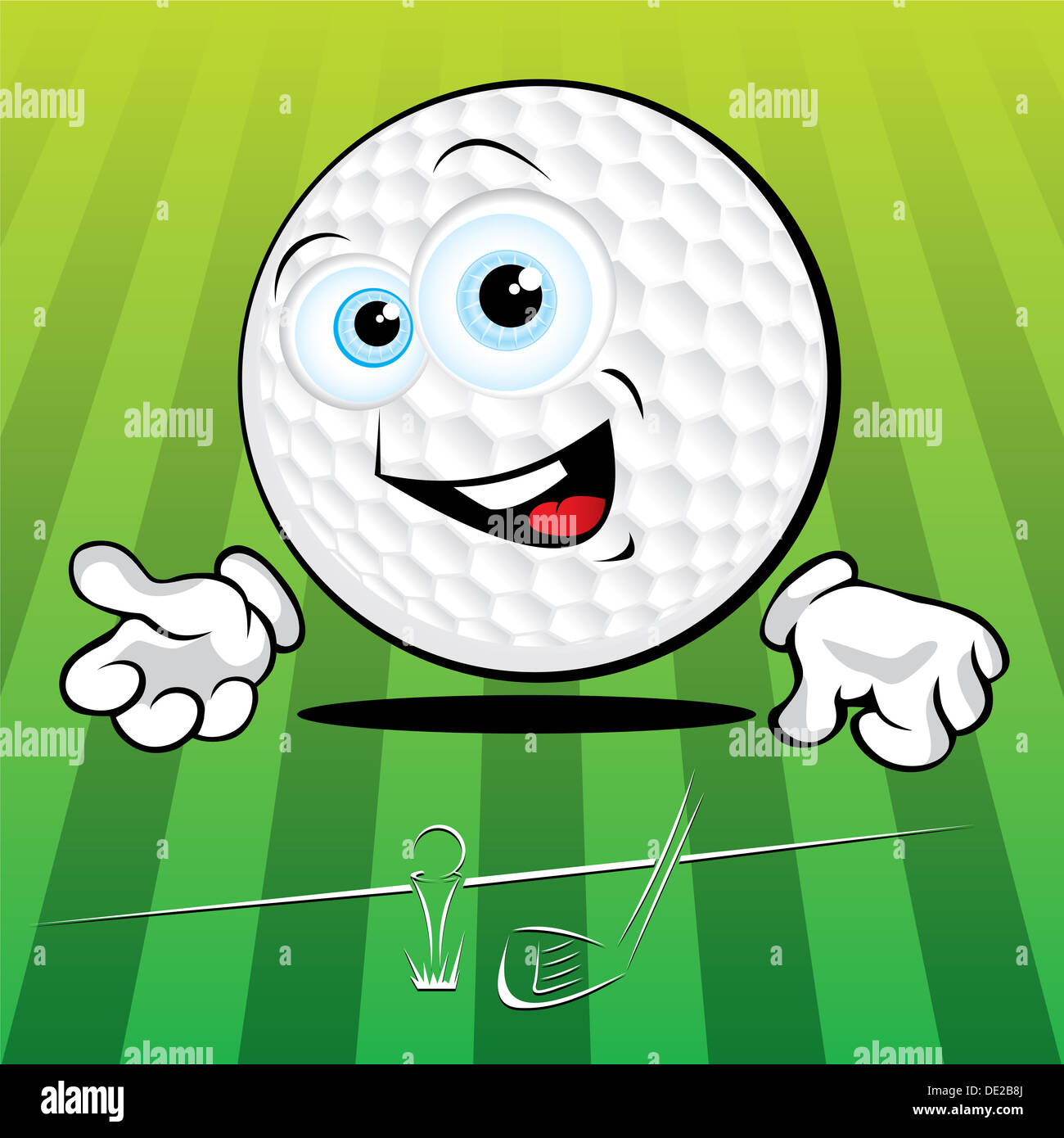 Funny smiling golf ball on the green background Stock Photo - Alamy