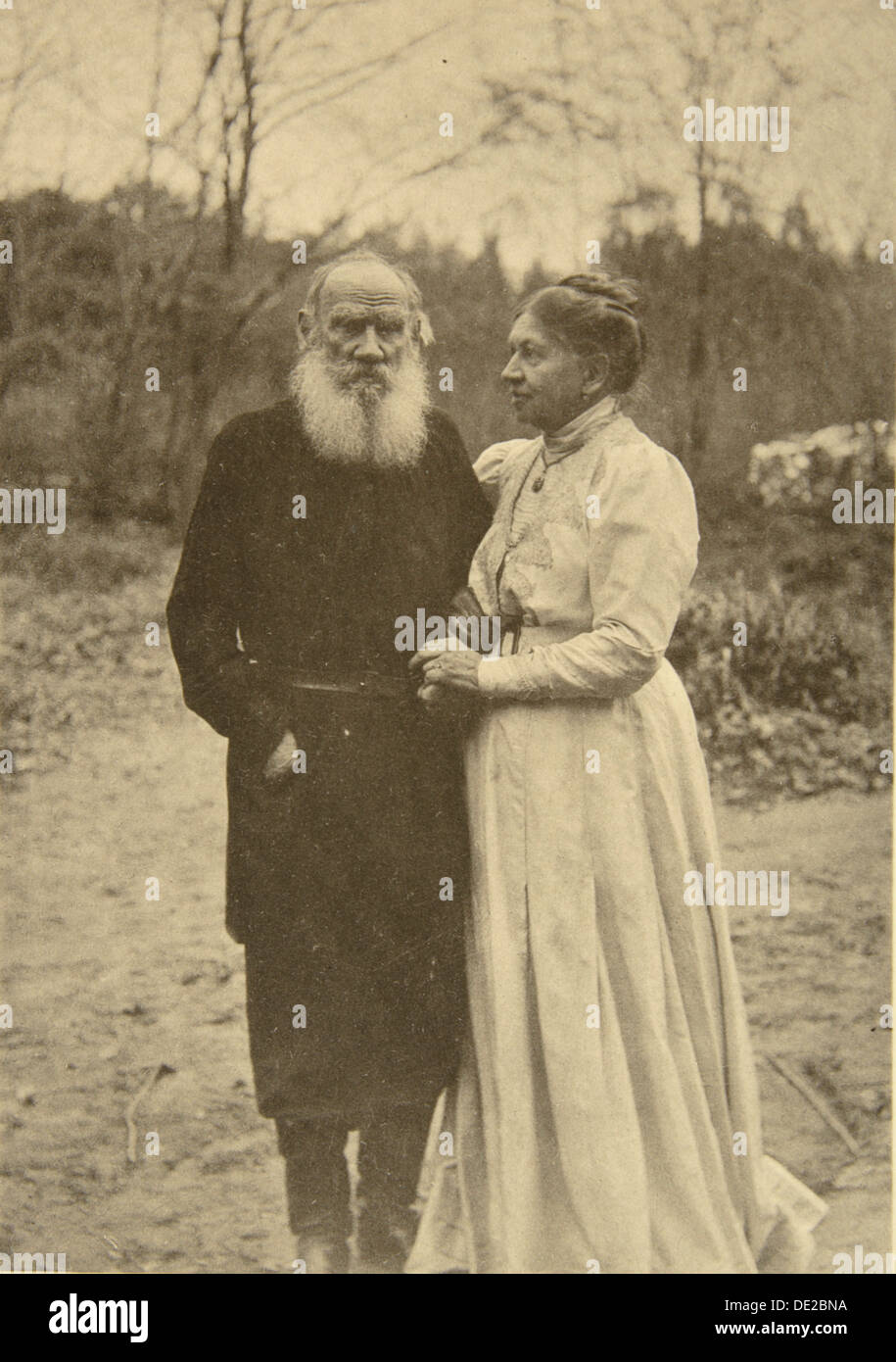 Russian author Leo Tolstoy and his wife, Sophia, Russia, 23 September ...