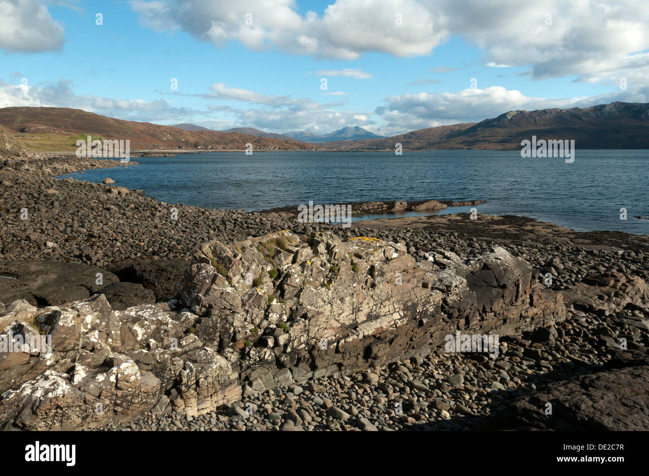 Basalt dyke by Loch Eishort, on the coastal path near the clearance ...