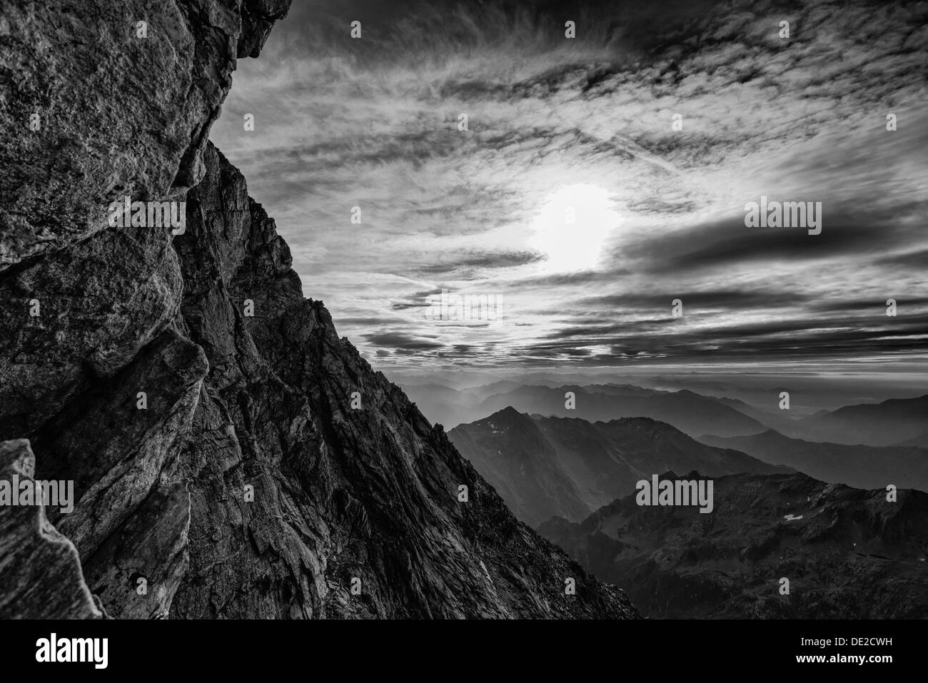 View east from mountain Black and White Stock Photos & Images - Alamy
