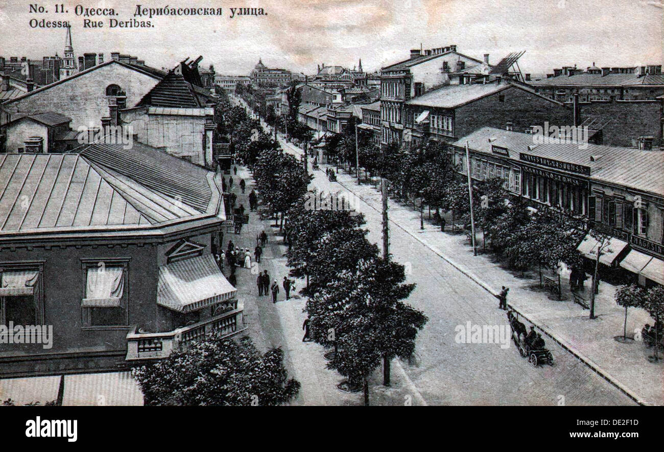 Deribasovskaya Street, Odessa, Russia, mid 19th century. Artist ...