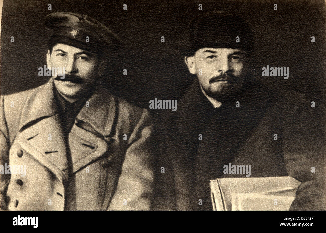 Stalin and Lenin, Russian Bolshevik revolutionary leaders, Moscow ...