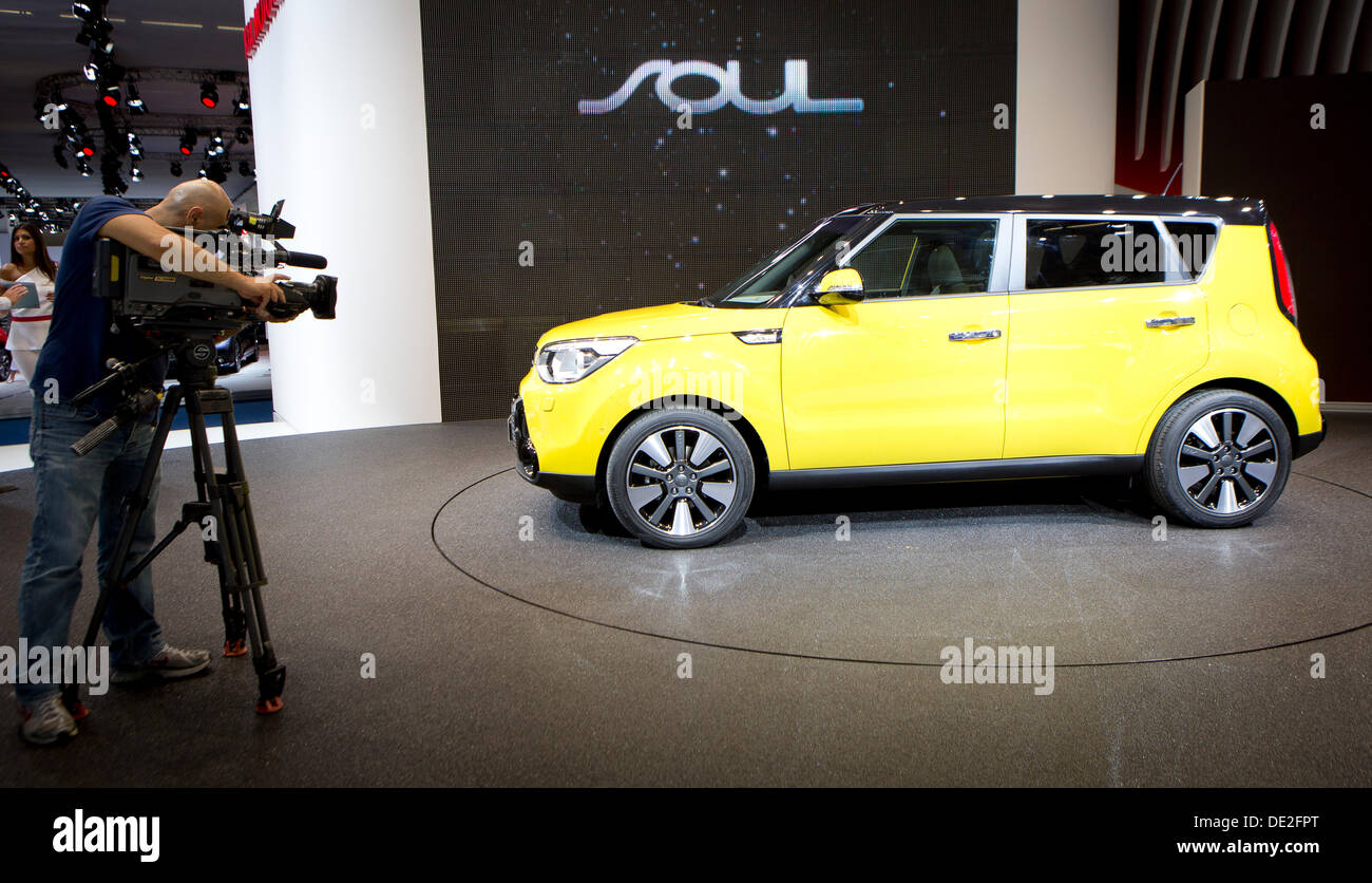 Frankfurt, Germany . 10th Sep, 2013. KIA car maker presented Kia Soul ...