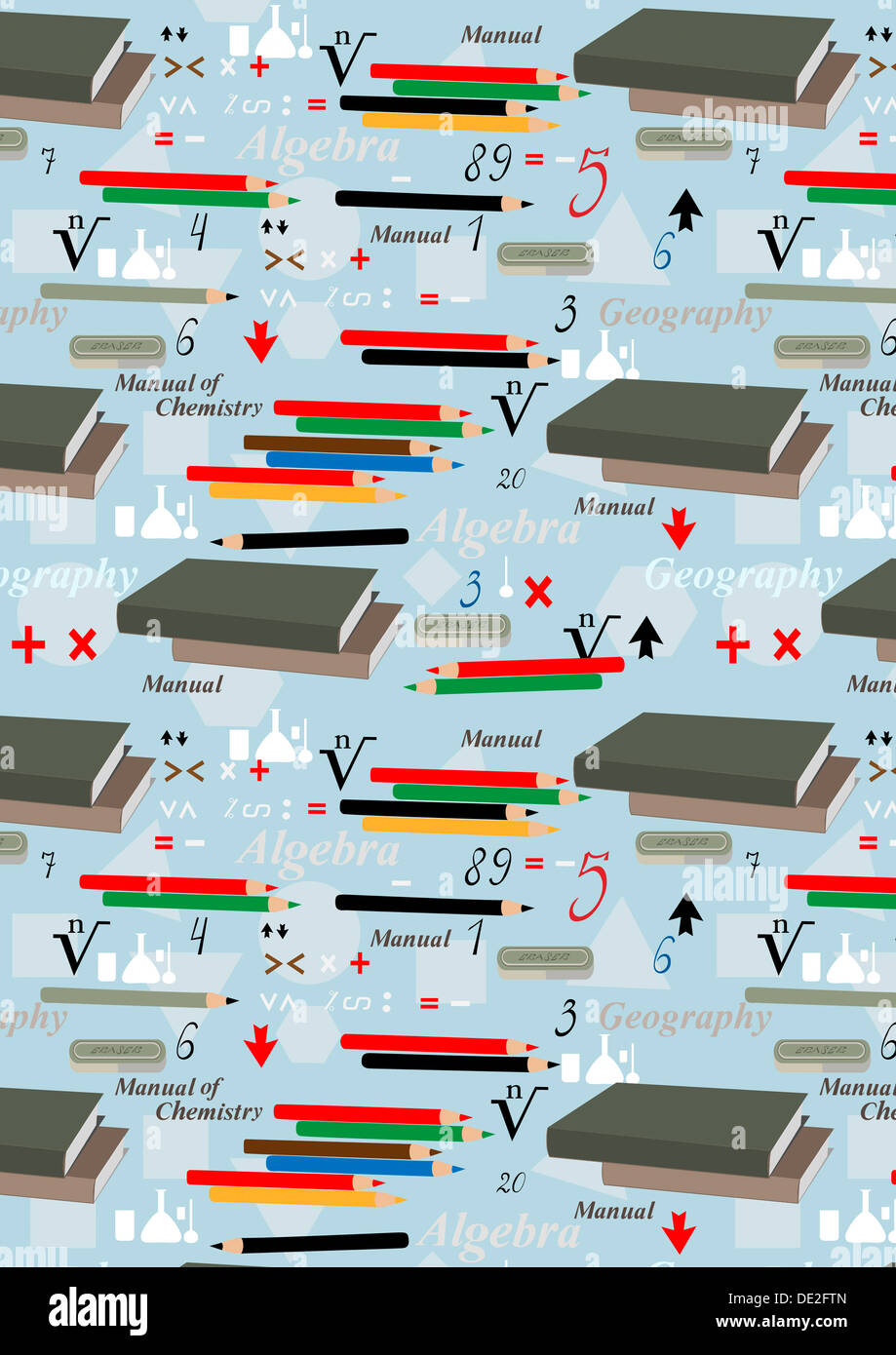 Background with school supplies Stock Photo - Alamy