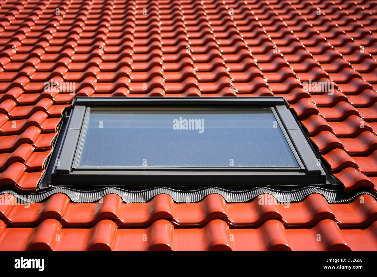 Skylights, roof tiles Stock Photo - Alamy