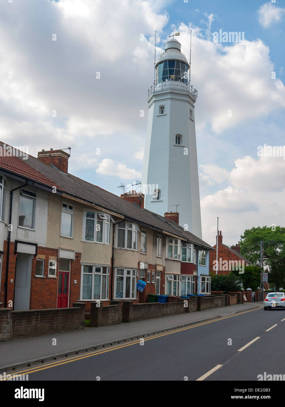 The lighthouse, now a museum, in Withernsea East Yorkshire is unusually ...