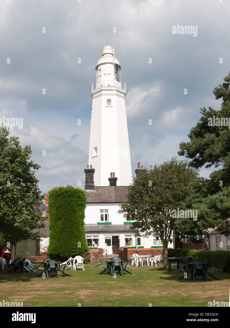 The lighthouse, now a museum, in Withernsea East Yorkshire is unusually ...