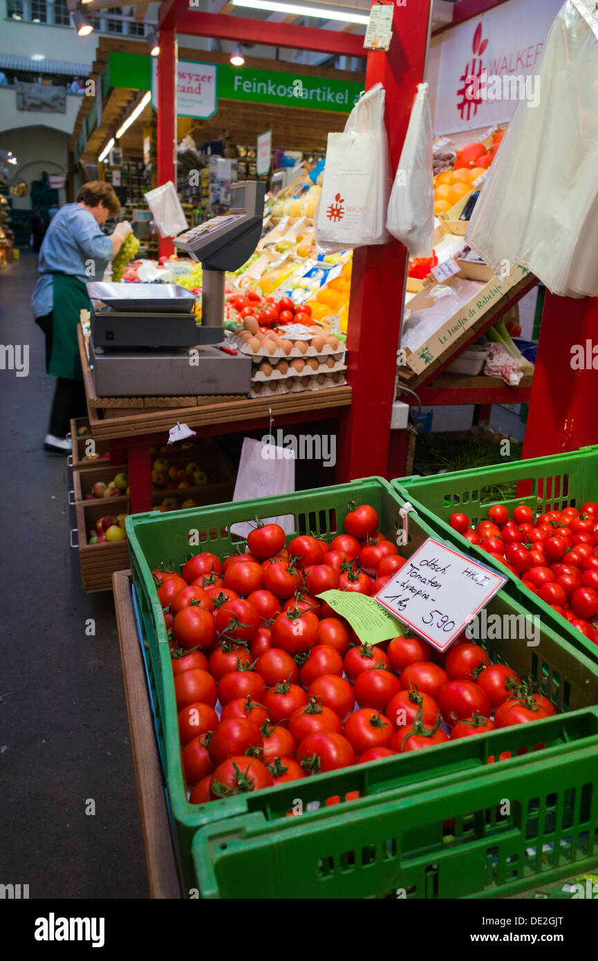 Vegetable stall Markthalle Stuttgart Baden-Wuerttemberg Germany Stock ...