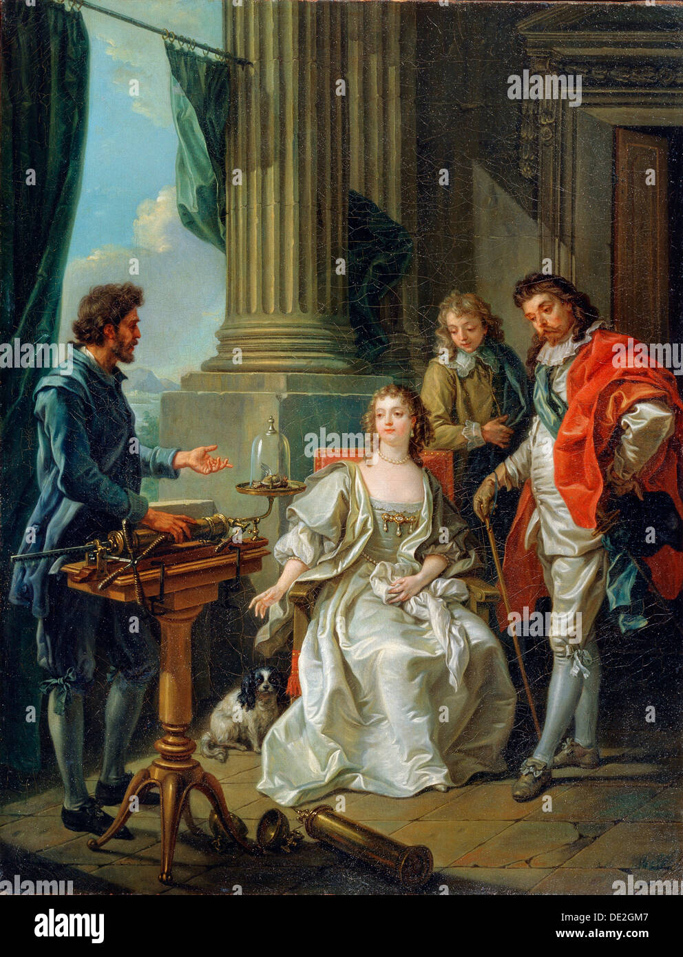 'Pneumatic Experiment', 1777. Artist: Amédée van Loo Stock Photo - Alamy