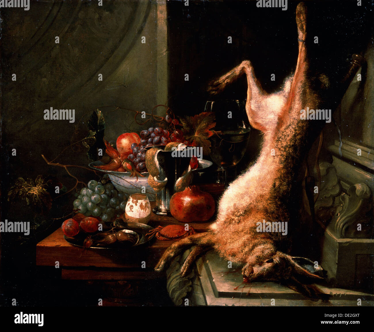 'Still life with a Hare', c1680s. Artist: Jan Baptist van Moerkerke ...