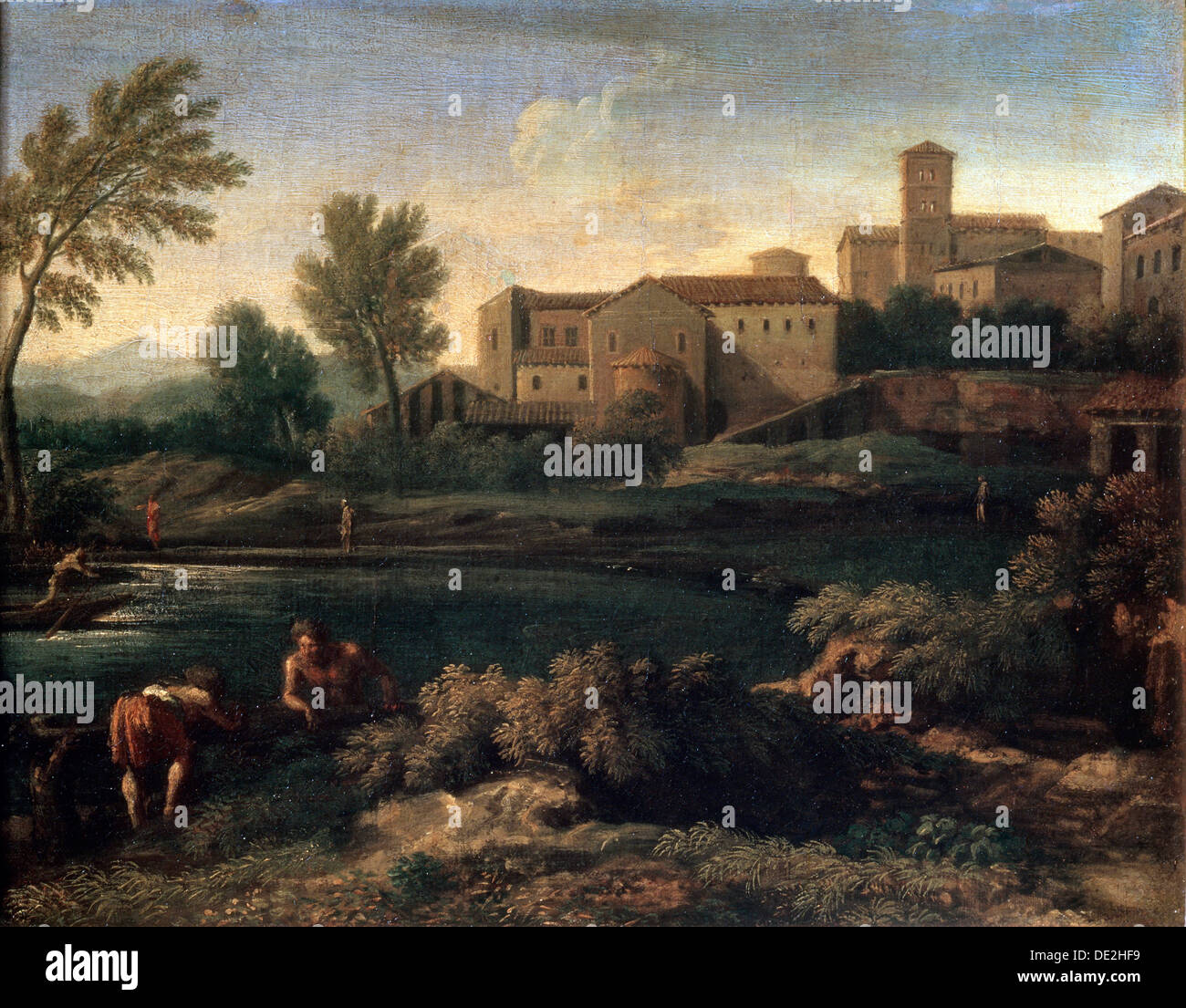 'A Small Town in Latium', 1660s. Artist: Gaspard Dughet Stock Photo - Alamy